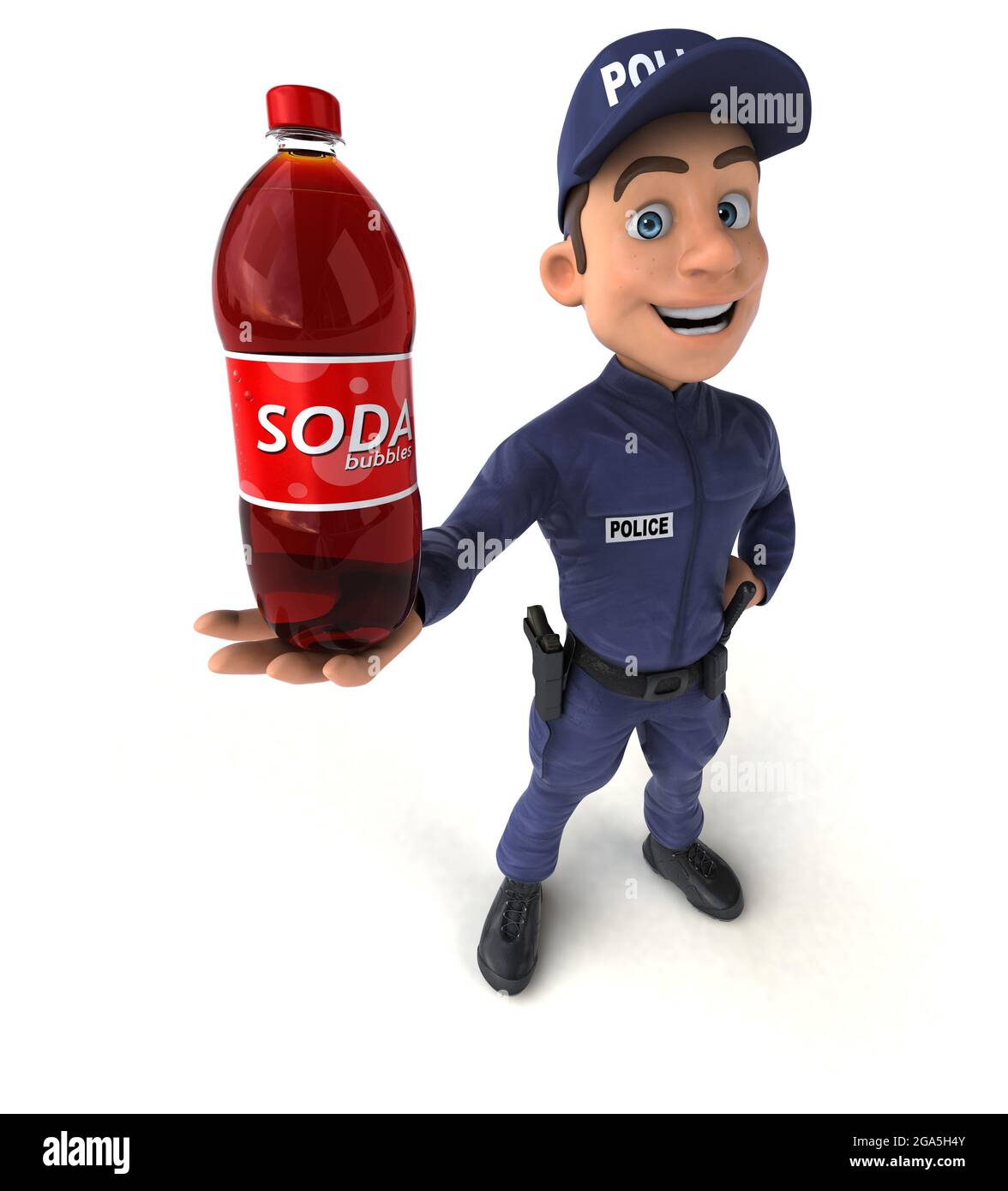 Fun 3D illustration of a cartoon Police Officer Stock Photo - Alamy