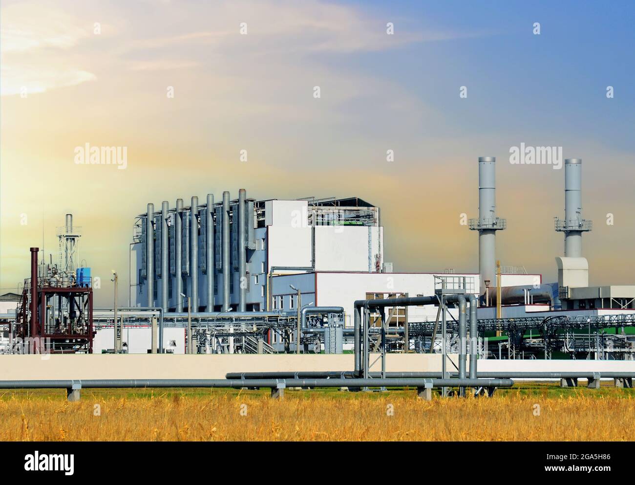 Gas Processing Plant. Factory for the processing of oil and other ...