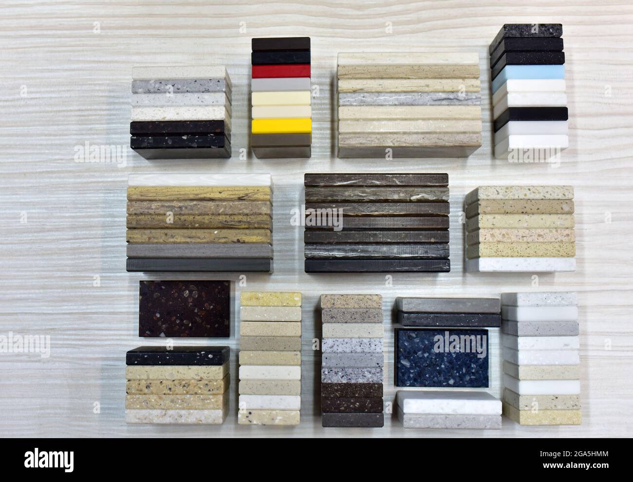 Samples of acrylic artificial stone for countertops. Artificial stone ...