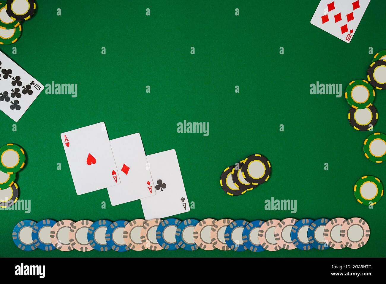 Poker. Banner template layout mockup for online casino. Green table ...