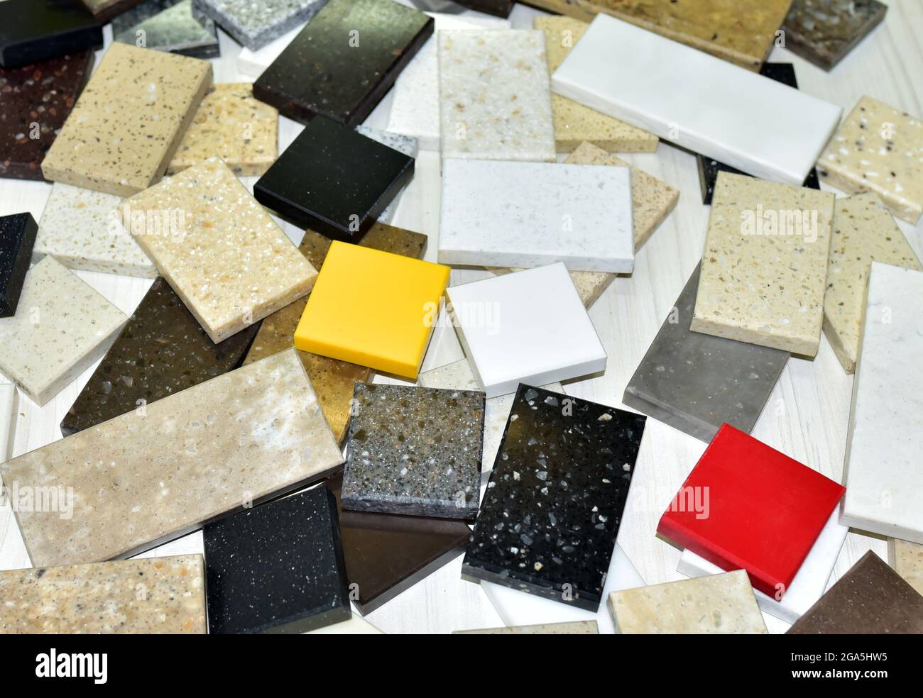 Samples of acrylic artificial stone for countertops. Artificial stone ...