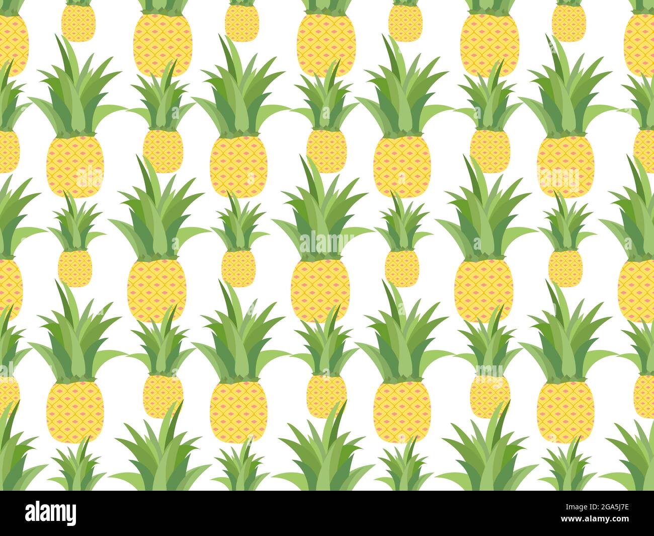 Pineapple seamless pattern. Summer fruit pattern. Pineapple fruit. Tropical background for T ...