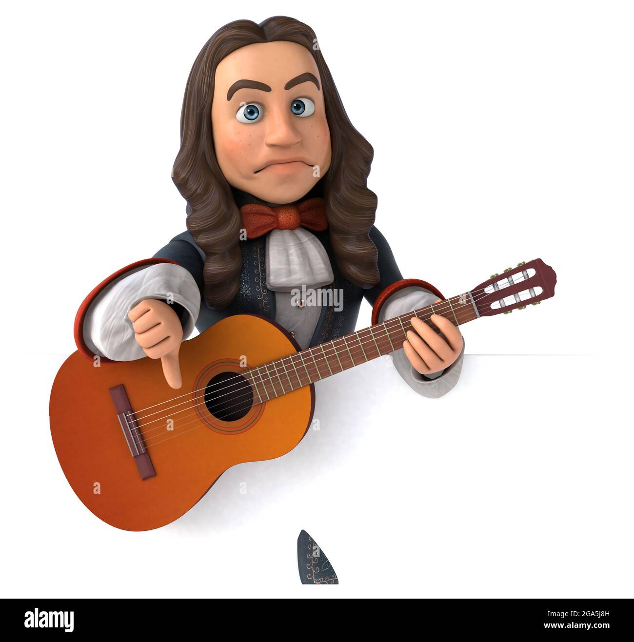 3D Illustration of a cartoon man in historical baroque costume Stock ...