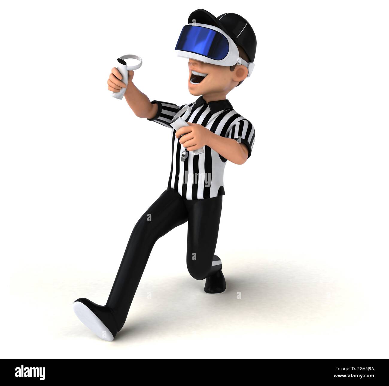 Fun 3D Illustration of a referee with a VR Helmet Stock Photo - Alamy