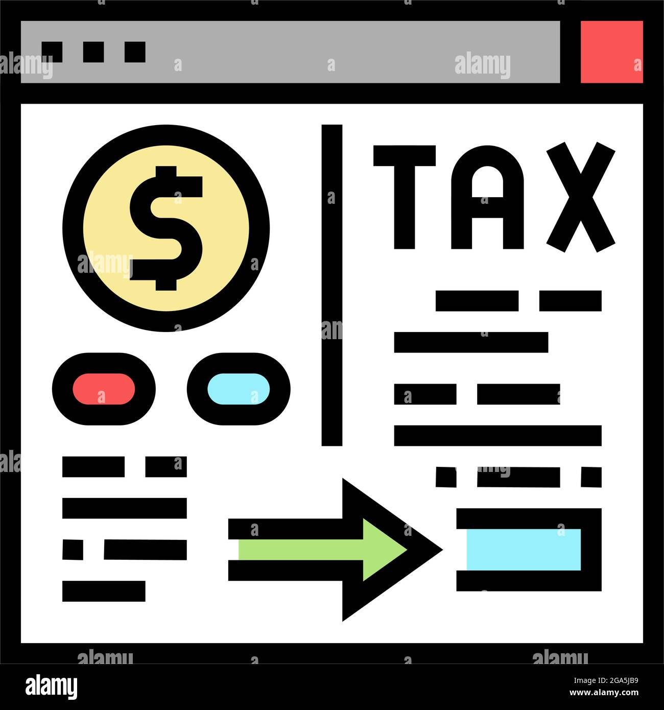 payment of taxes and fees color icon vector illustration Stock Vector ...