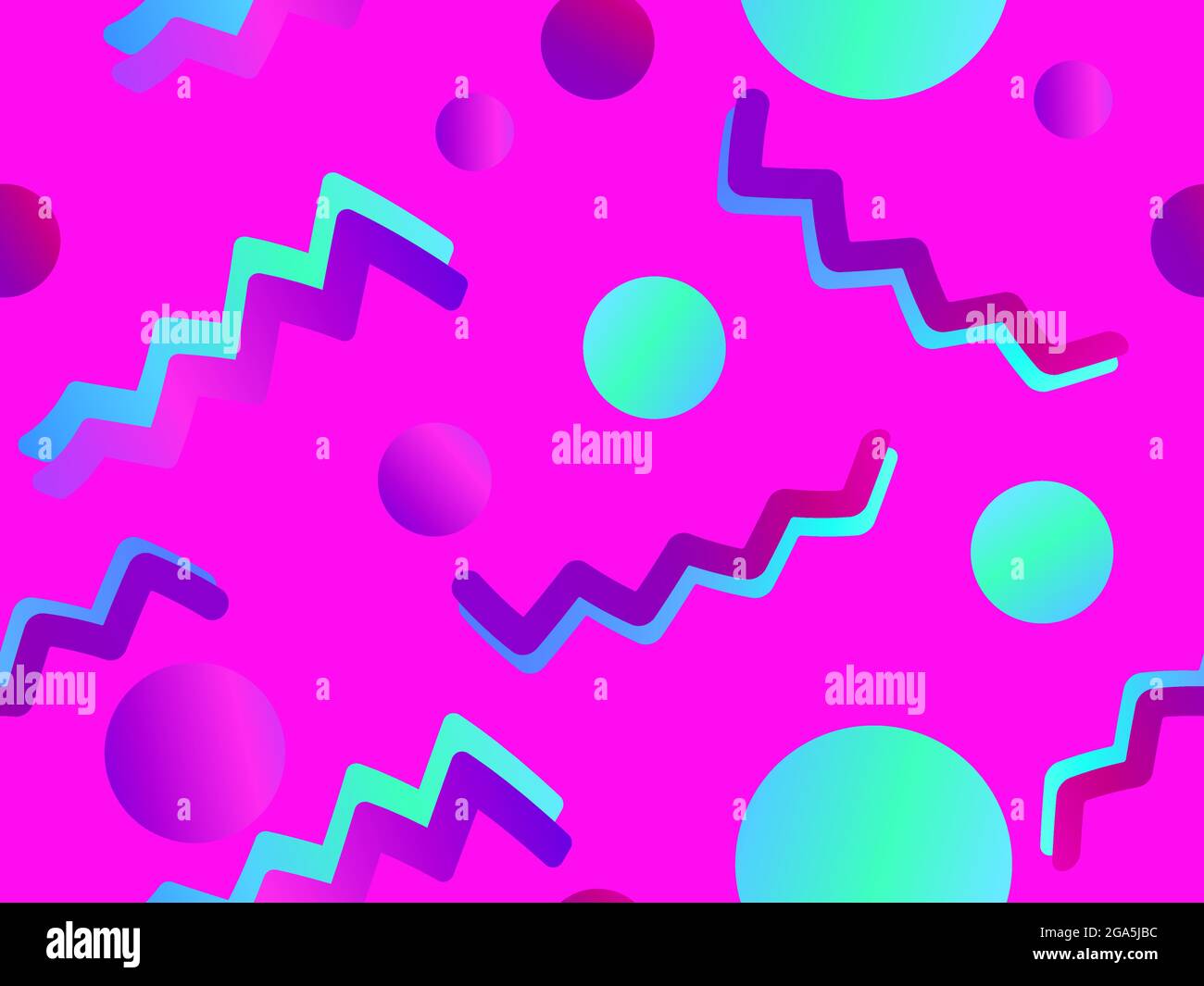 Geometric seamless pattern in 80s style with memphis elements. Colorful ...