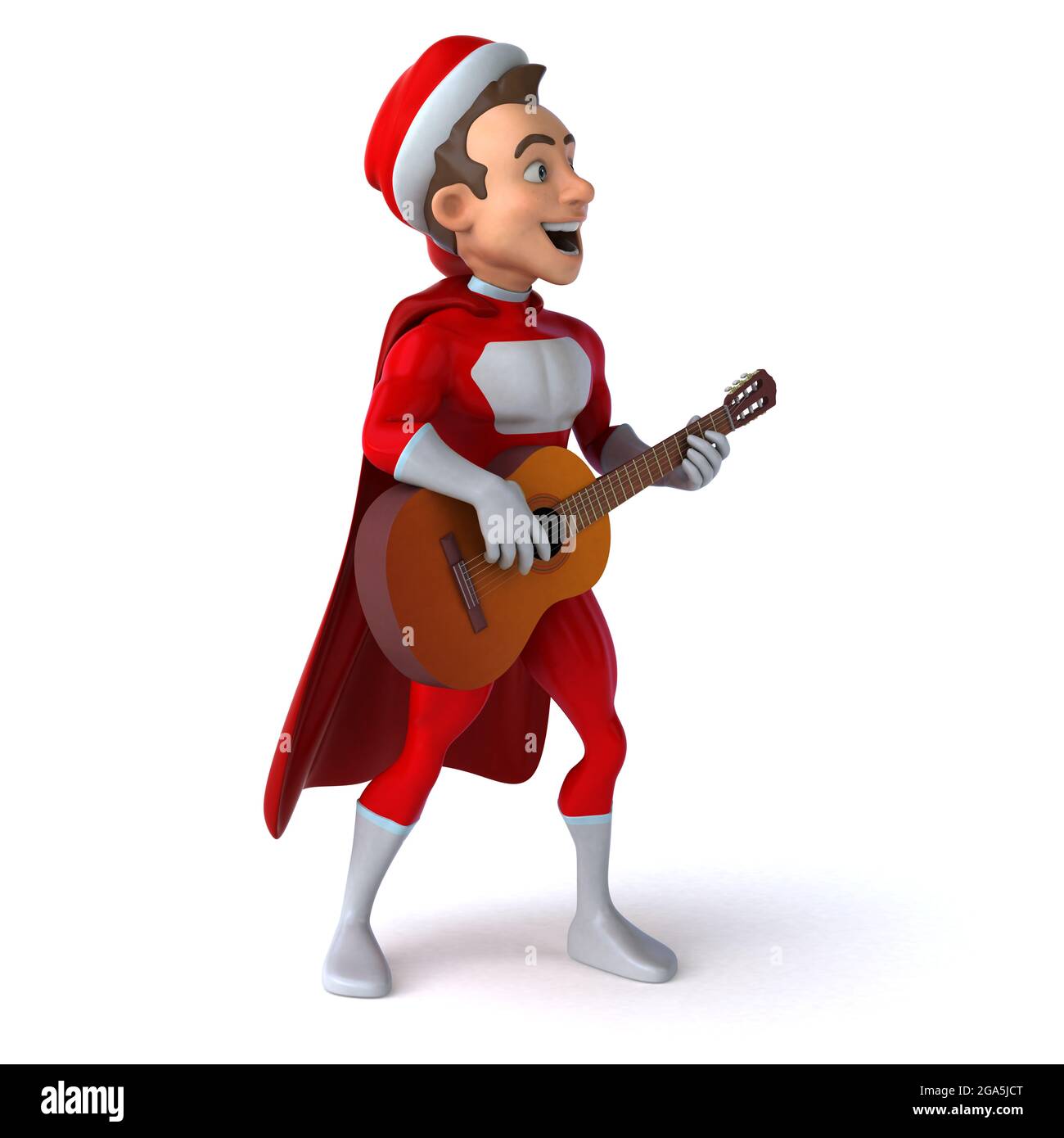 Fun 3D illustration of a fun super santa claus Stock Photo - Alamy