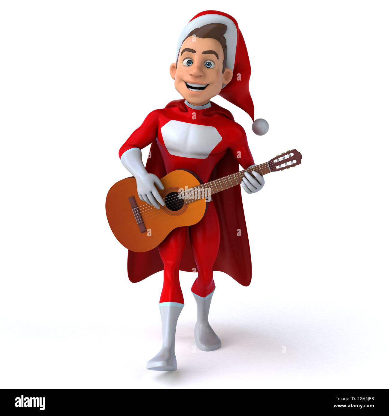 Fun 3D illustration of a fun super santa claus Stock Photo - Alamy