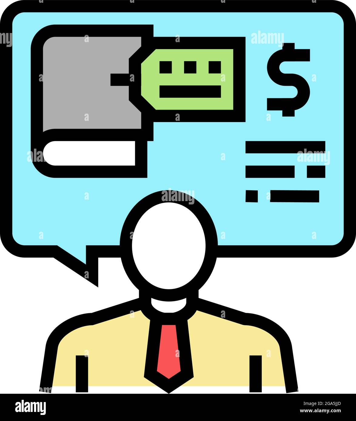 advising clients on regulatory issues color icon vector illustration ...