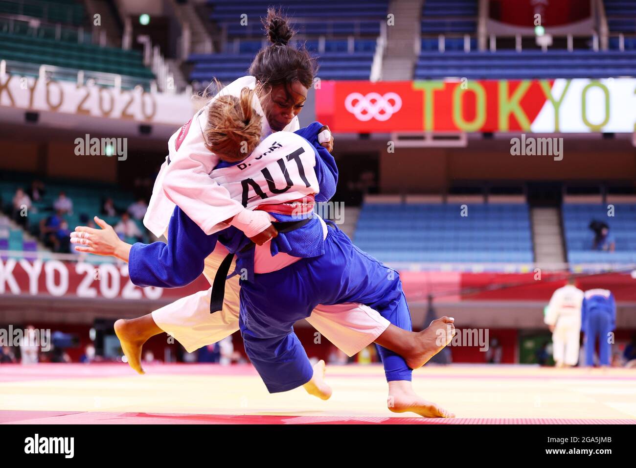Tokyo, Japan. 29th July, 2021. (L to R) Malonga Madeleine (FRA), Graf ...