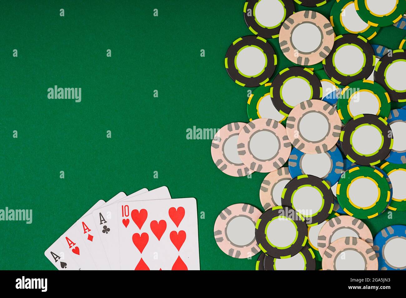 Poker. Banner template layout mockup for online casino. Green table ...