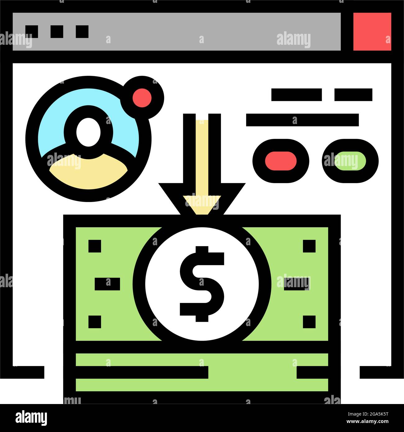 cash withdrawal color icon vector illustration Stock Vector Image & Art ...
