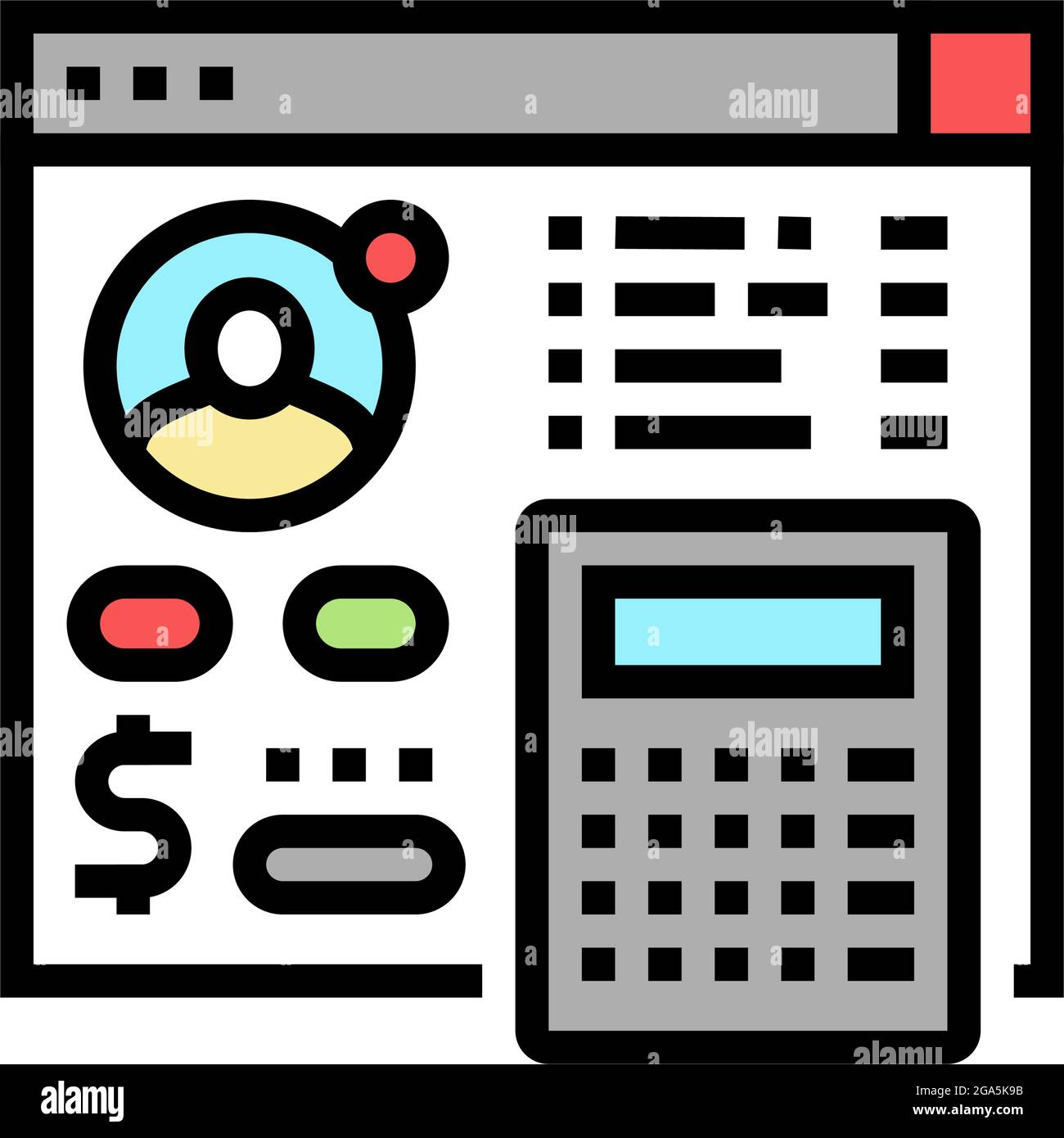 settlements on behalf of clients color icon vector illustration Stock ...