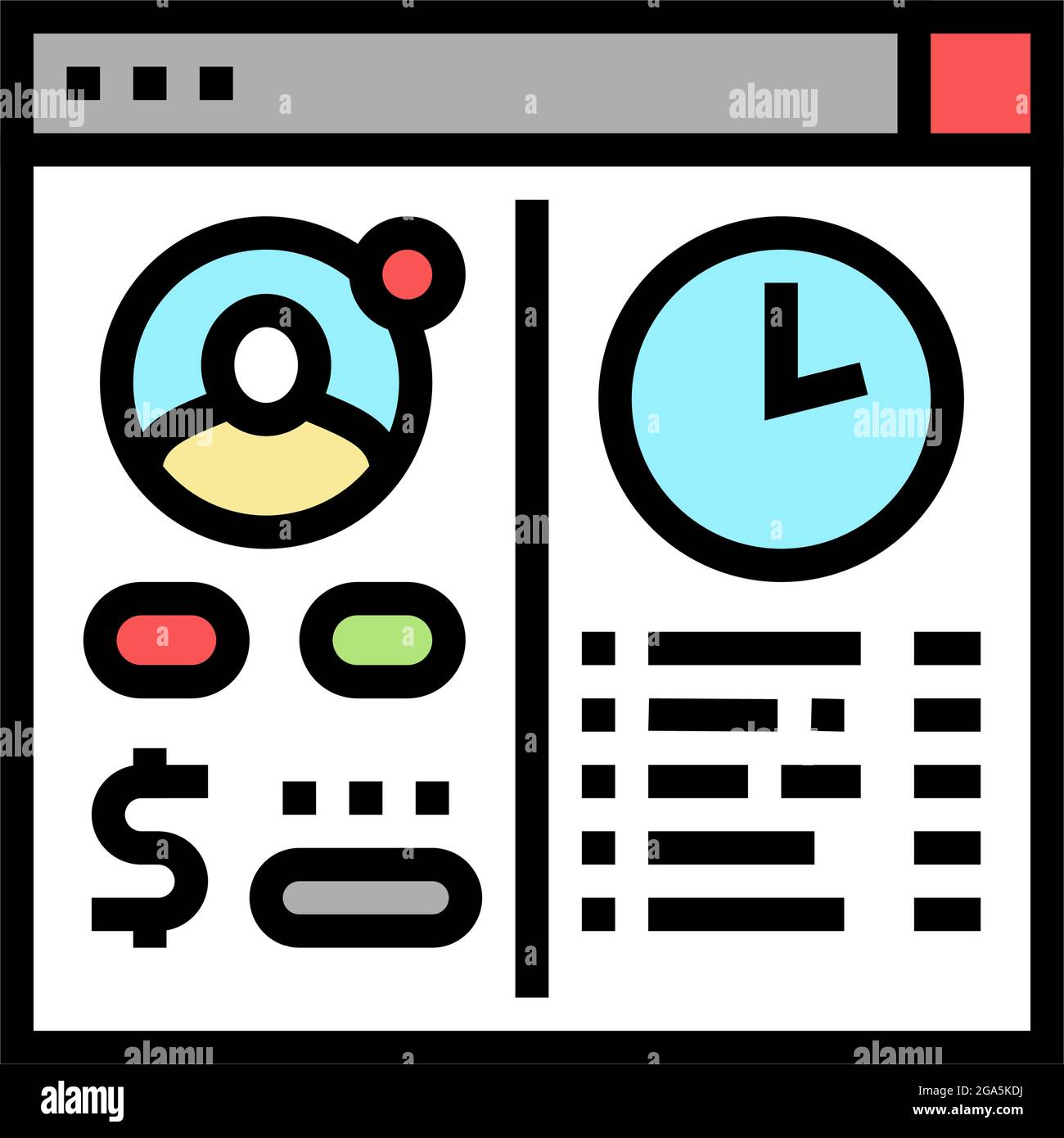 opening temporary account color icon vector illustration Stock Vector ...