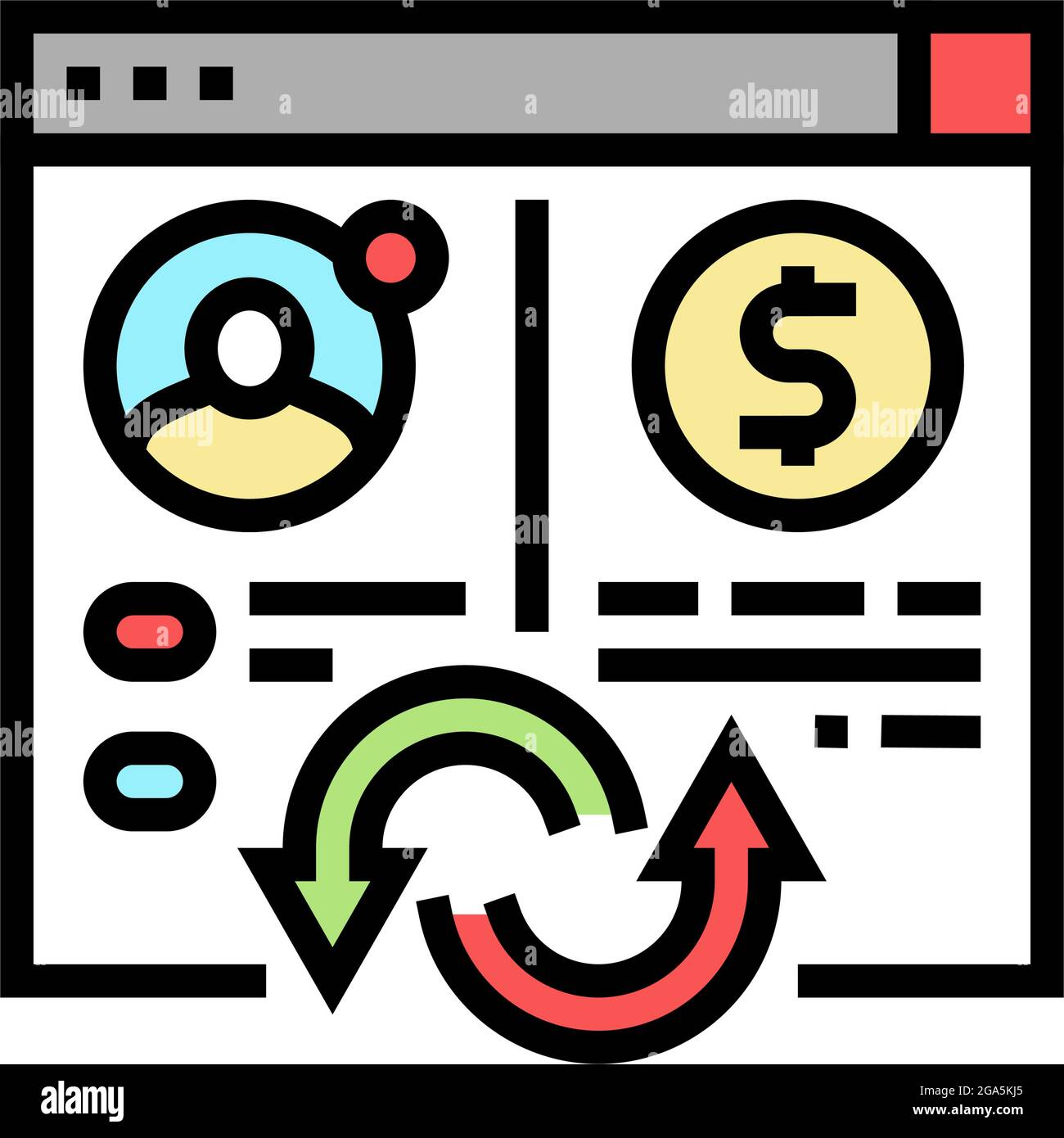money transaction color icon vector illustration Stock Vector Image ...