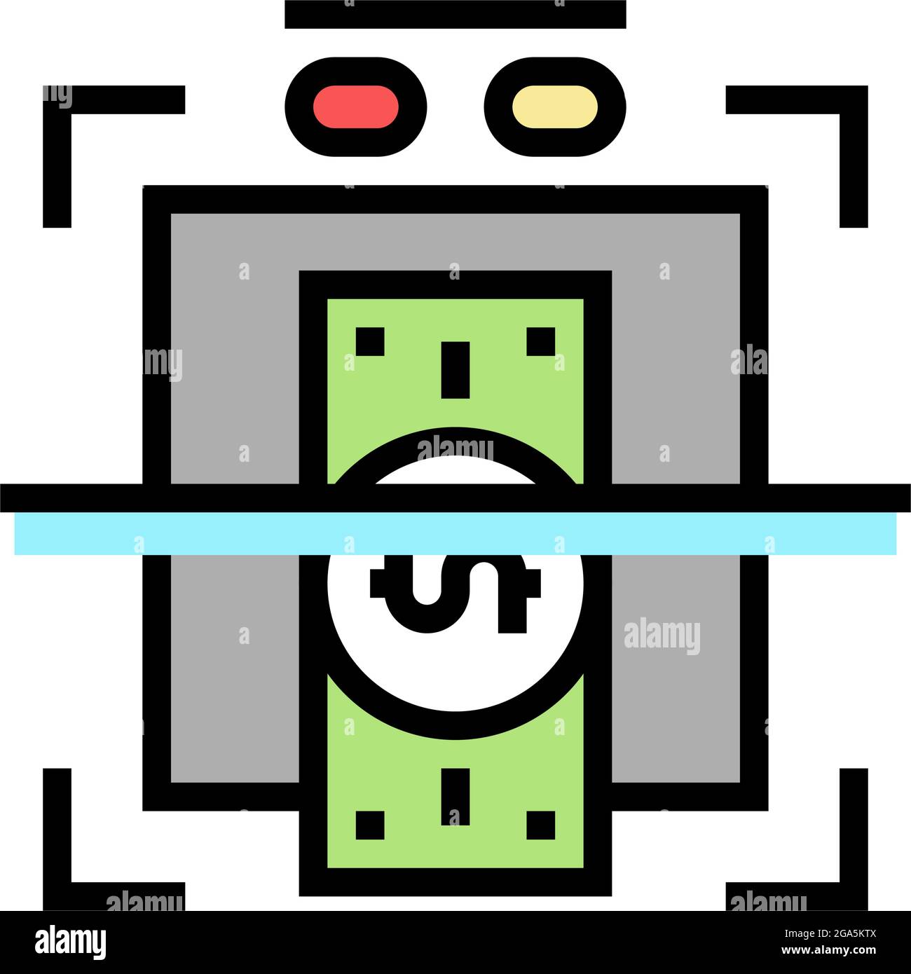 verification of banknotes for authenticity color icon vector ...