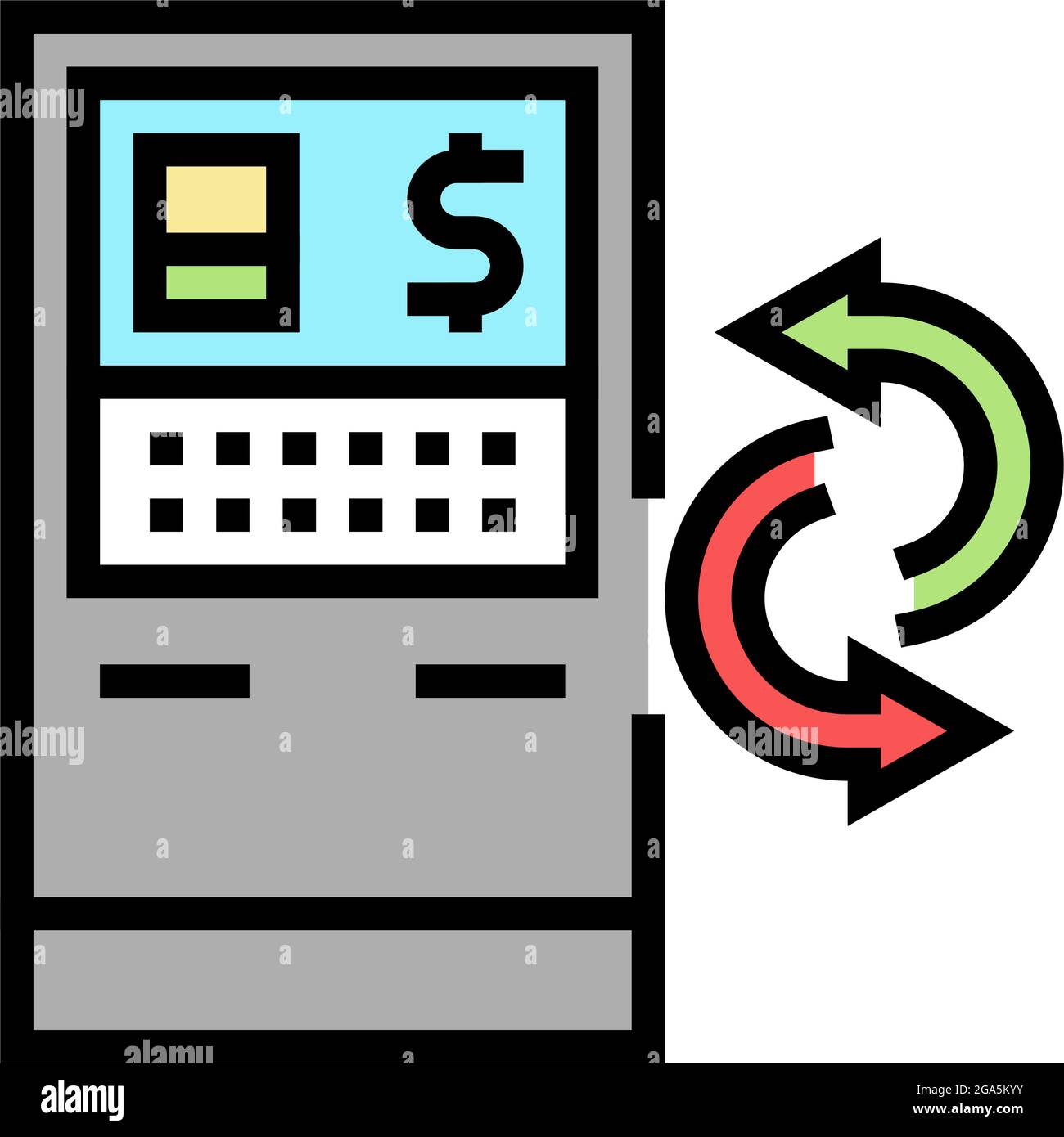 atm services color icon vector illustration Stock Vector Image & Art ...