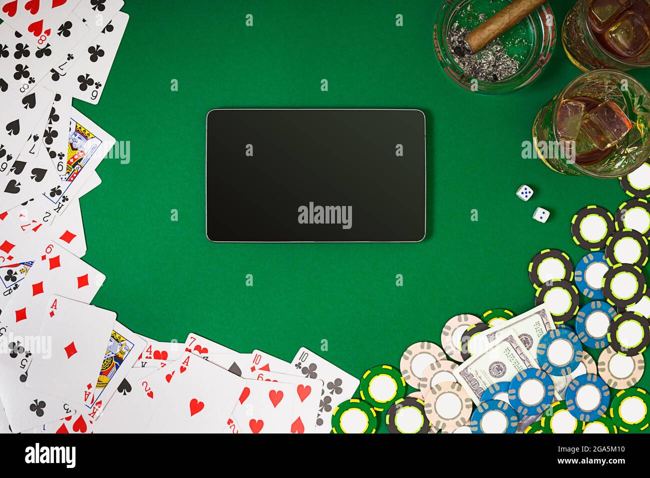 Poker table and from above hi-res stock photography and images - Alamy