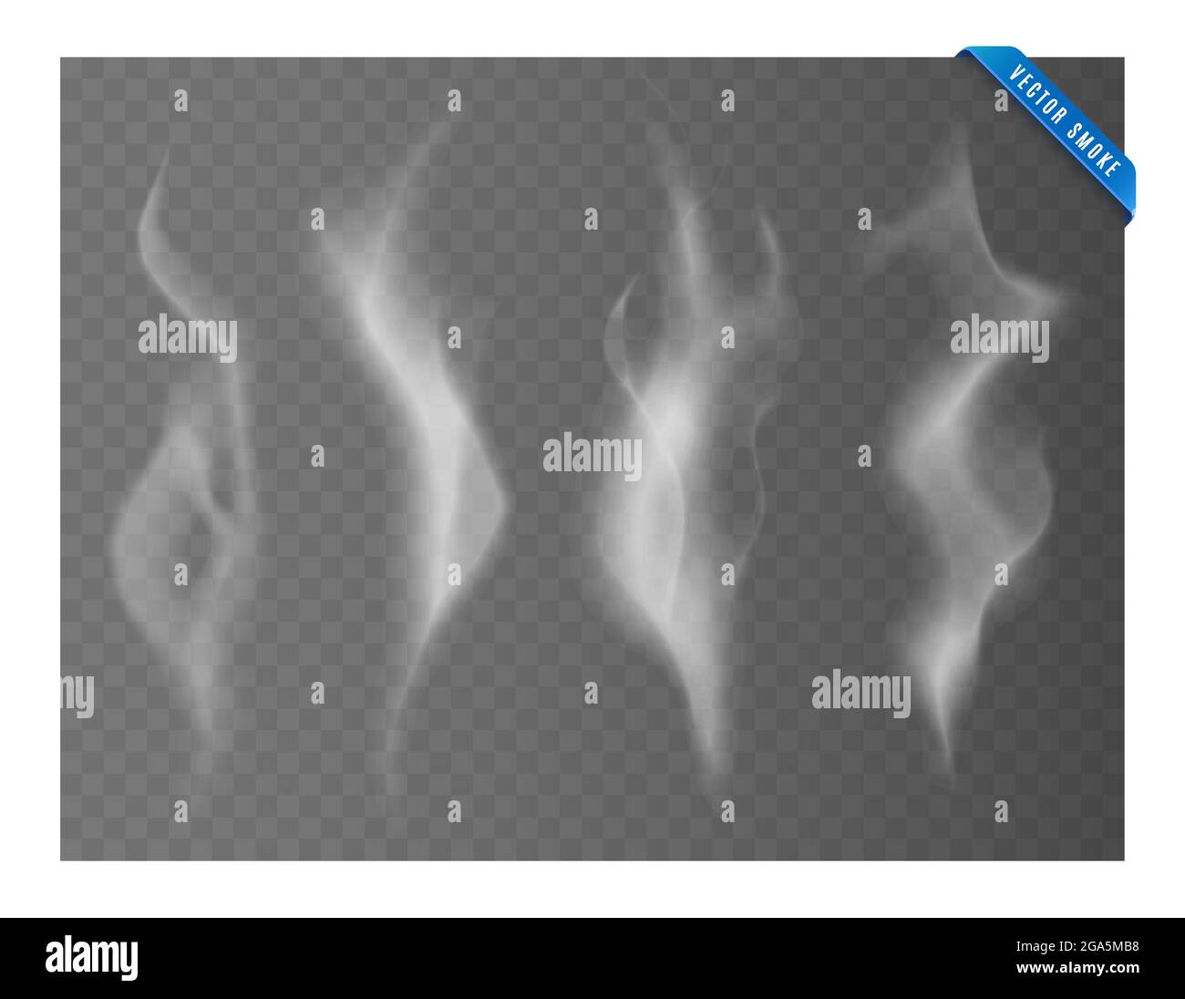 Smoke vector collection. White isolated cigarette smoke. Transparent ...