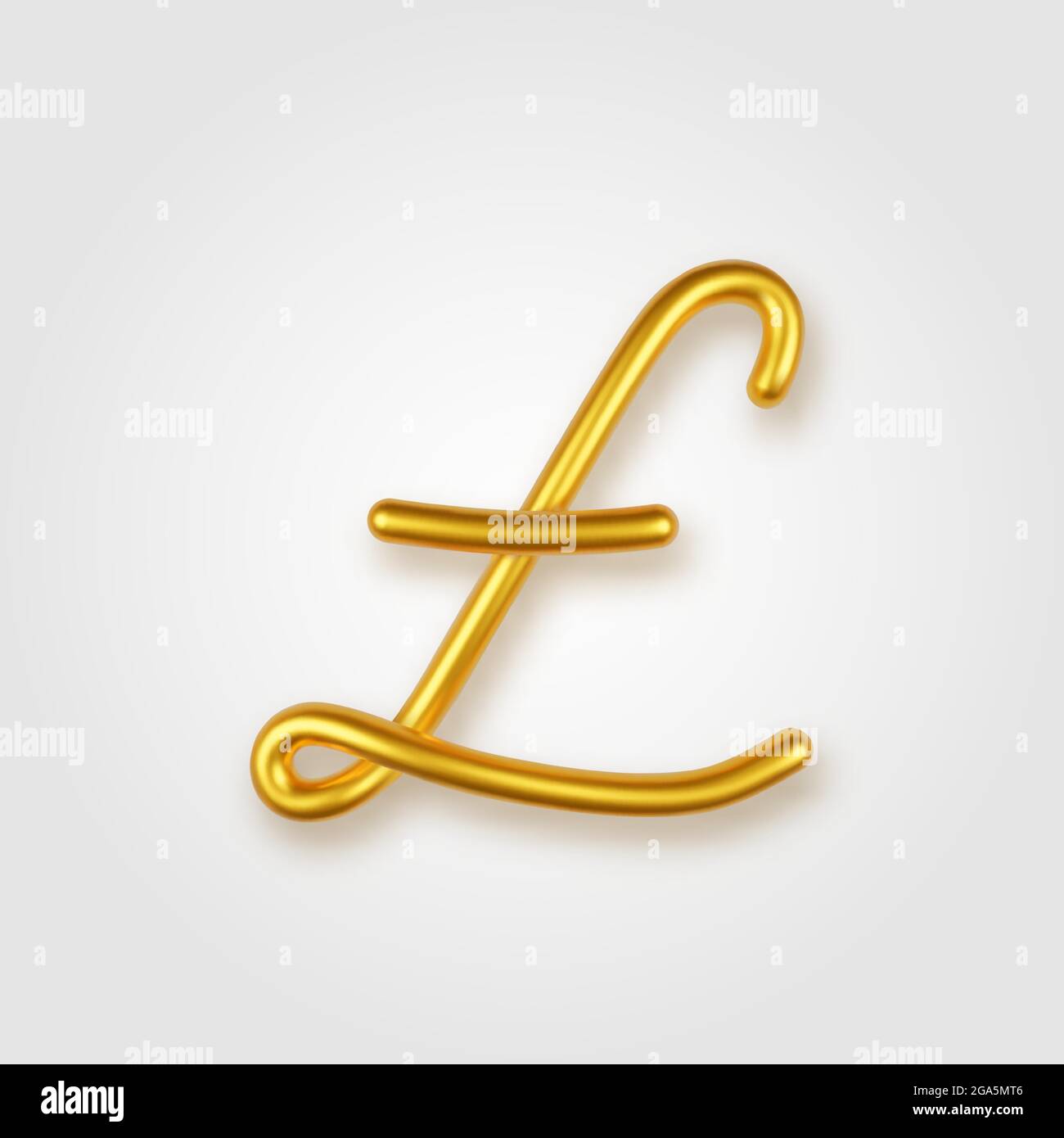 Gold 3d realistic pound sterling sign on a light background. Vector ...