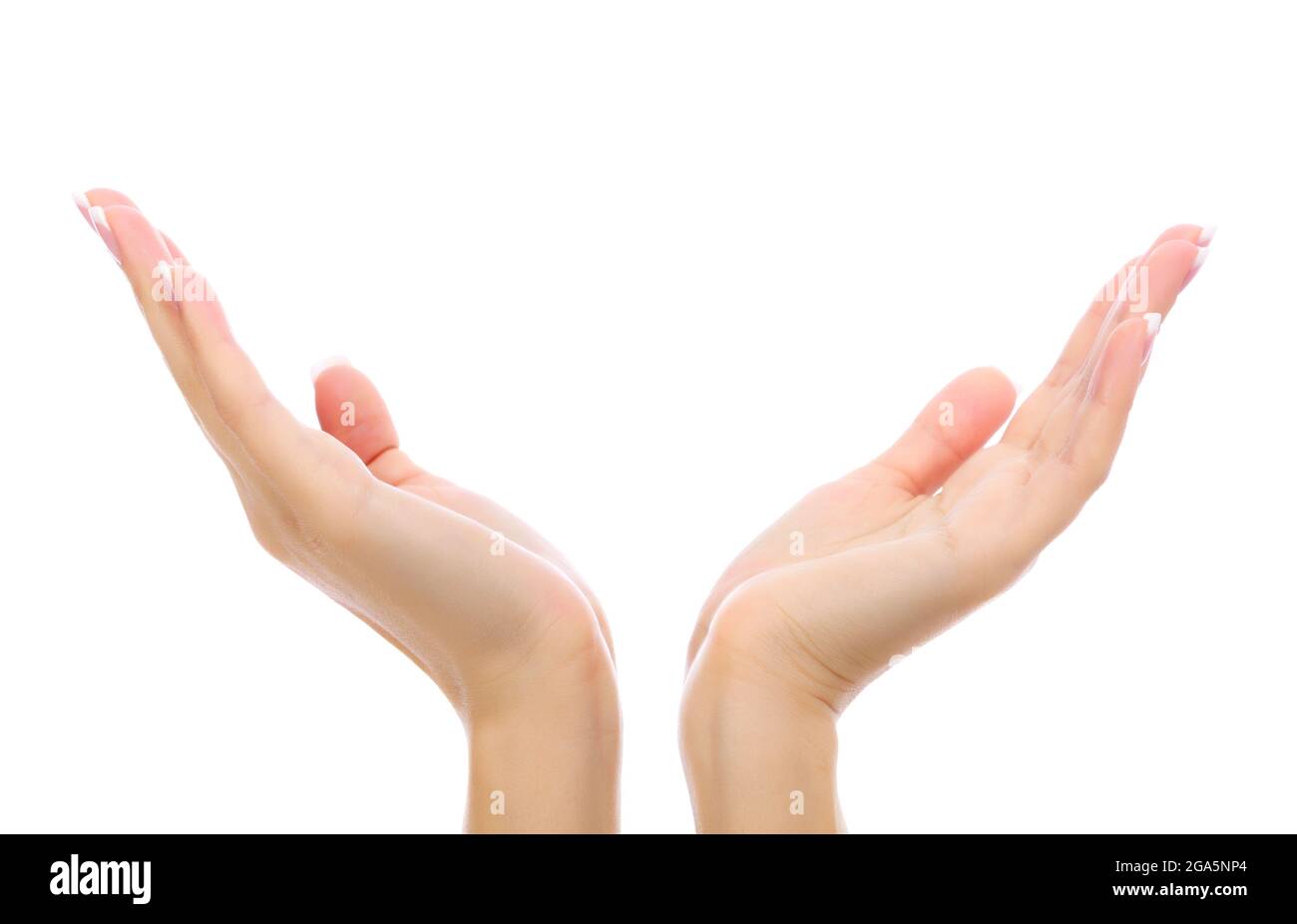 Female hands on white background Stock Photo - Alamy