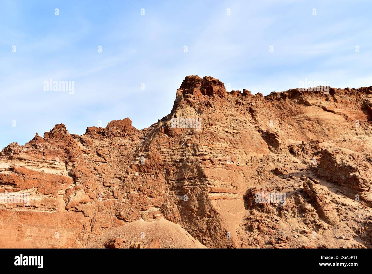 Land structure in open pit mining. Ground background in quarry. Rock ...