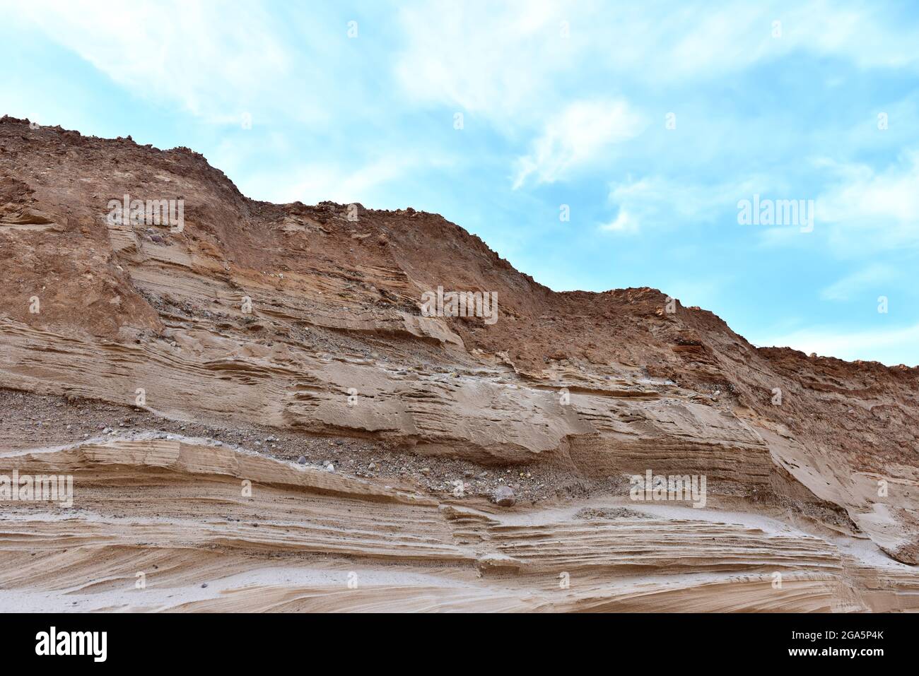 Land structure in open pit mining. Ground background in quarry. Rock ...