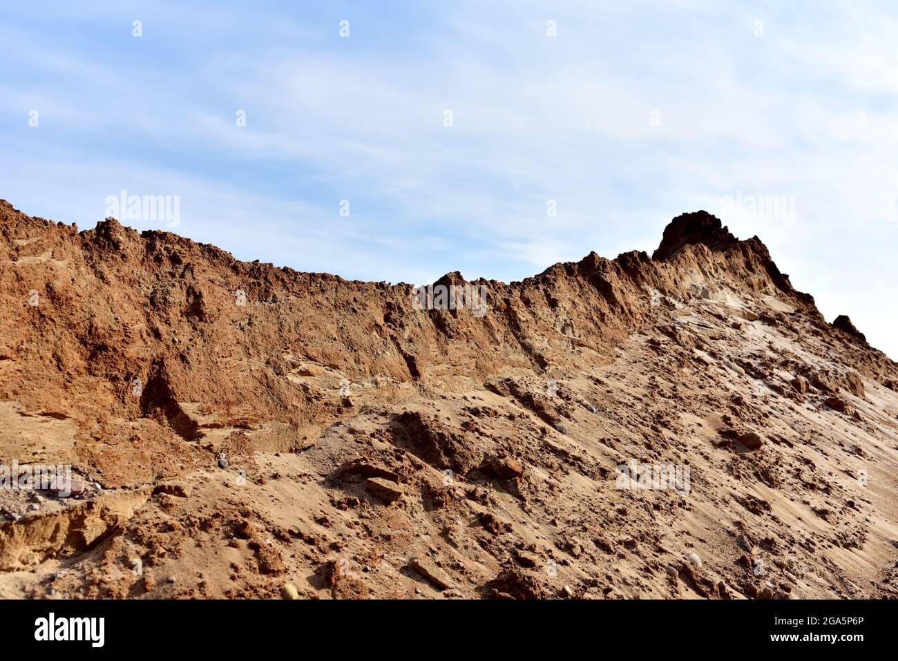 Land structure in open pit mining. Ground background in quarry. Rock ...