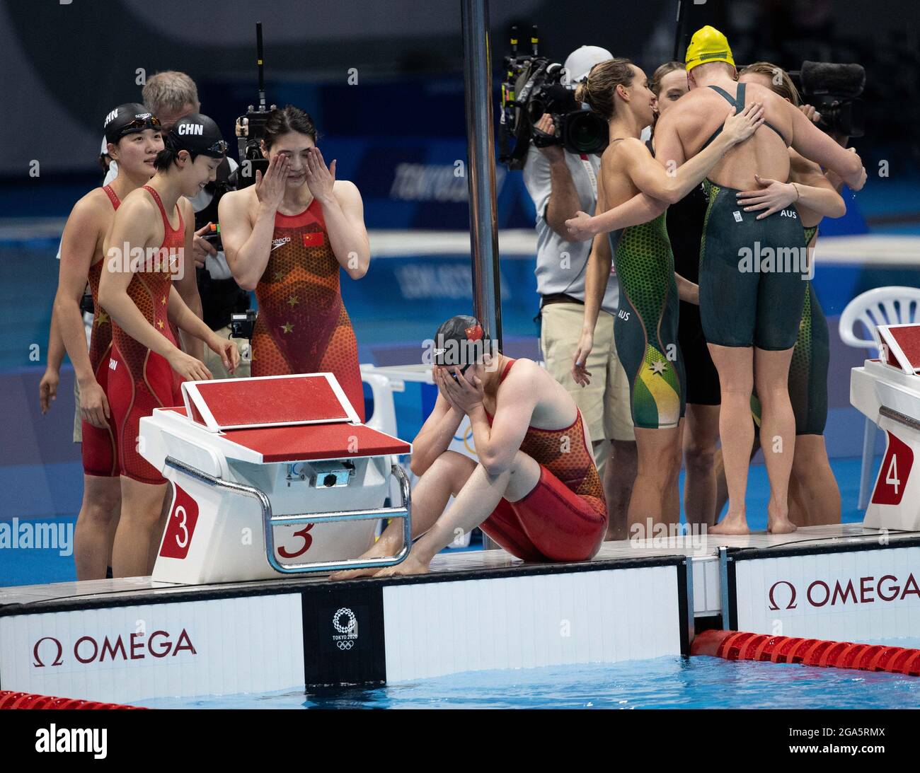 Tokyo, Kanto, Japan. 29th July, 2021. Muhan Tang, Yufei Zhang, and ...