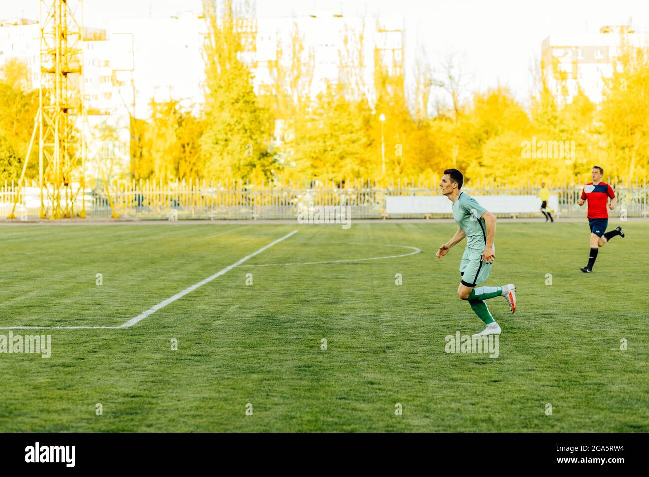 Soccer training, young male soccer players training playing soccer ...
