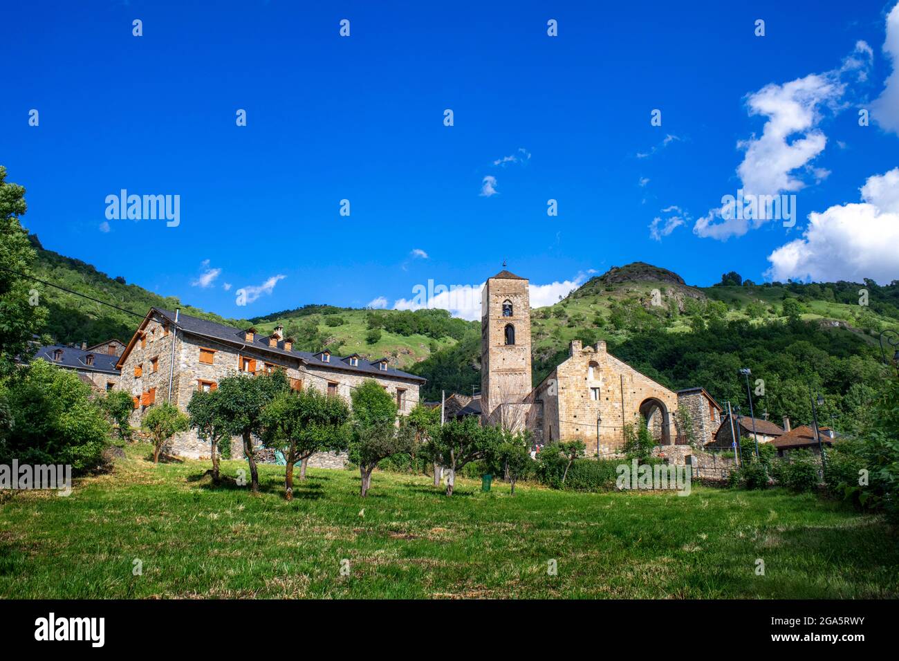 The Romanesque Eglasia de La Natividad church, Durro village, Valle de ...