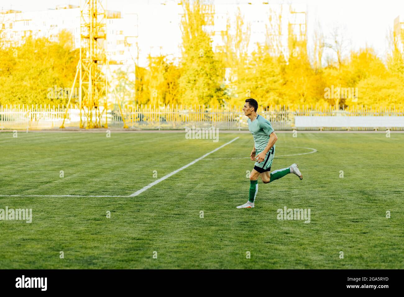 Soccer training, young male soccer players training playing soccer ...