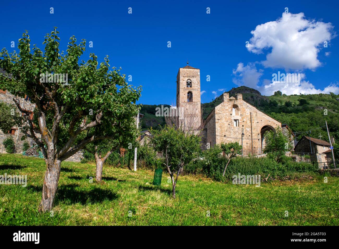 The Romanesque Eglasia de La Natividad church, Durro village, Valle de ...