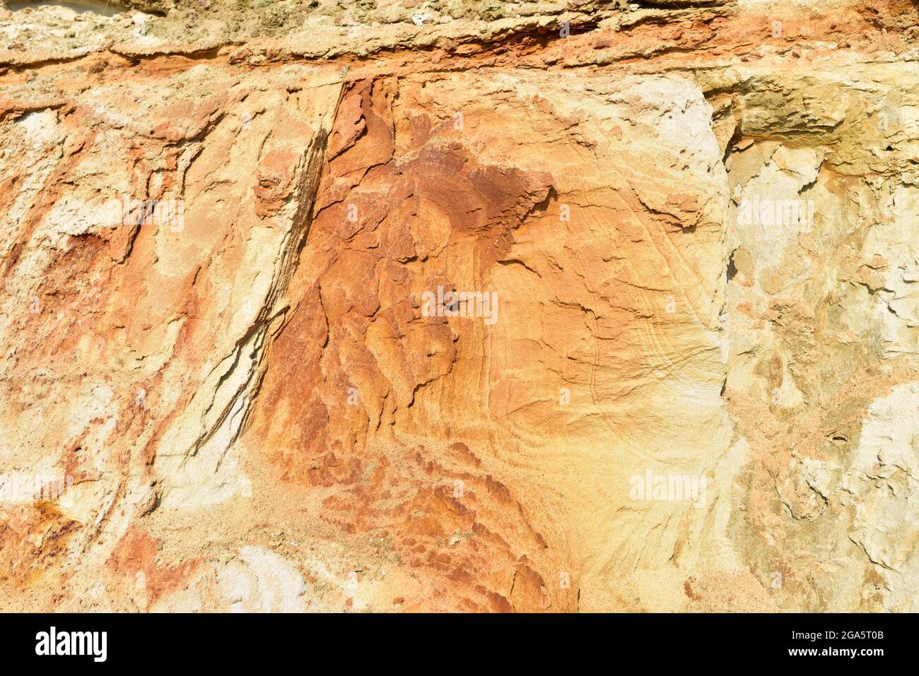 Land structure in open pit mining. Ground background in quarry. Rock ...