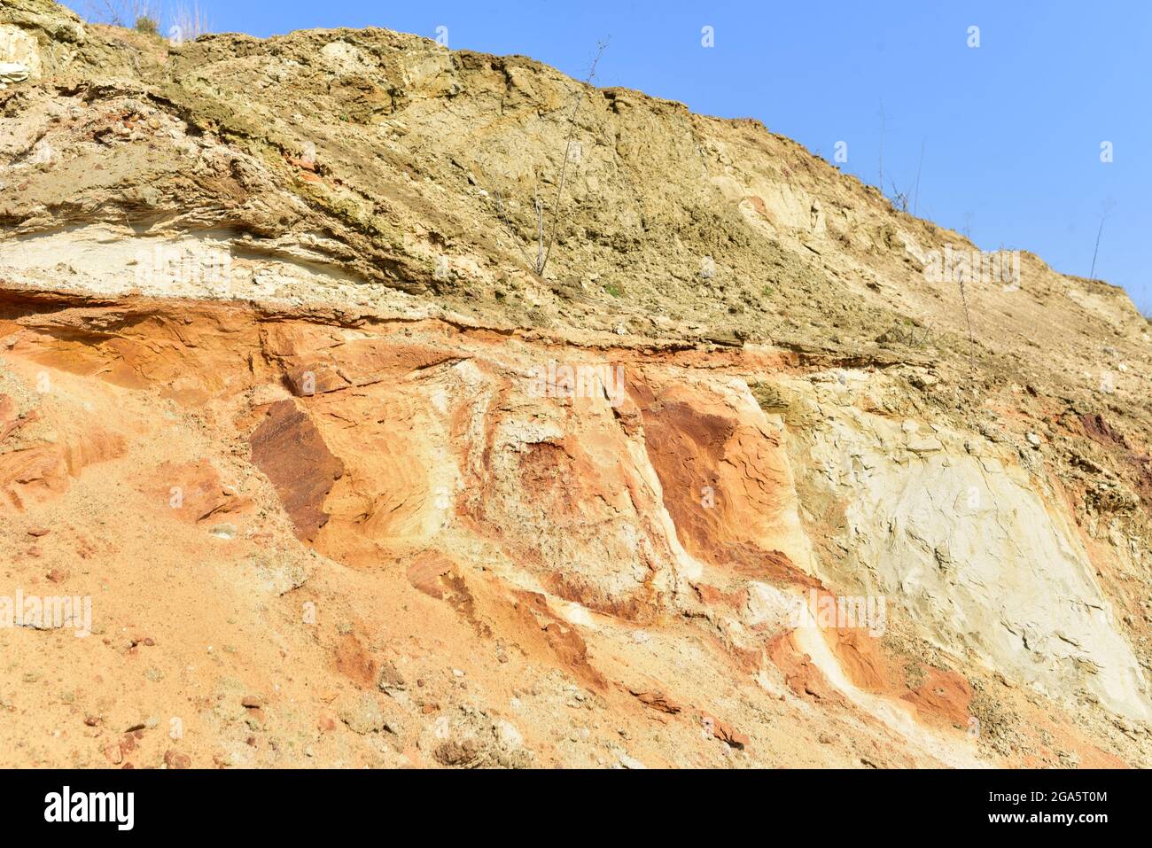 Land structure in open pit mining. Ground background in quarry. Rock ...