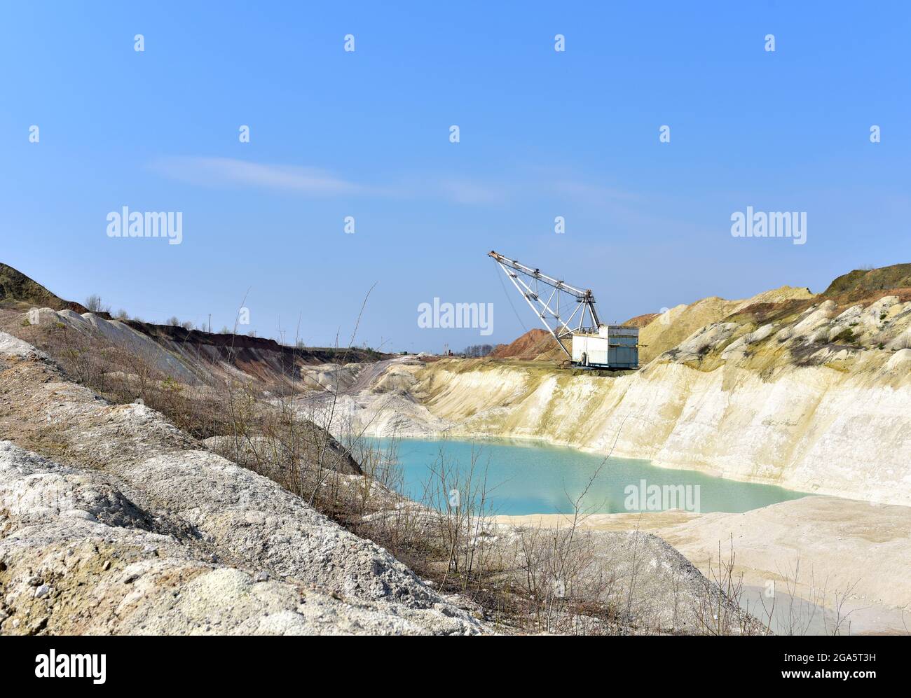 Largest Walking Dragline Excavator in the chalk quarry. Big Muskie in ...