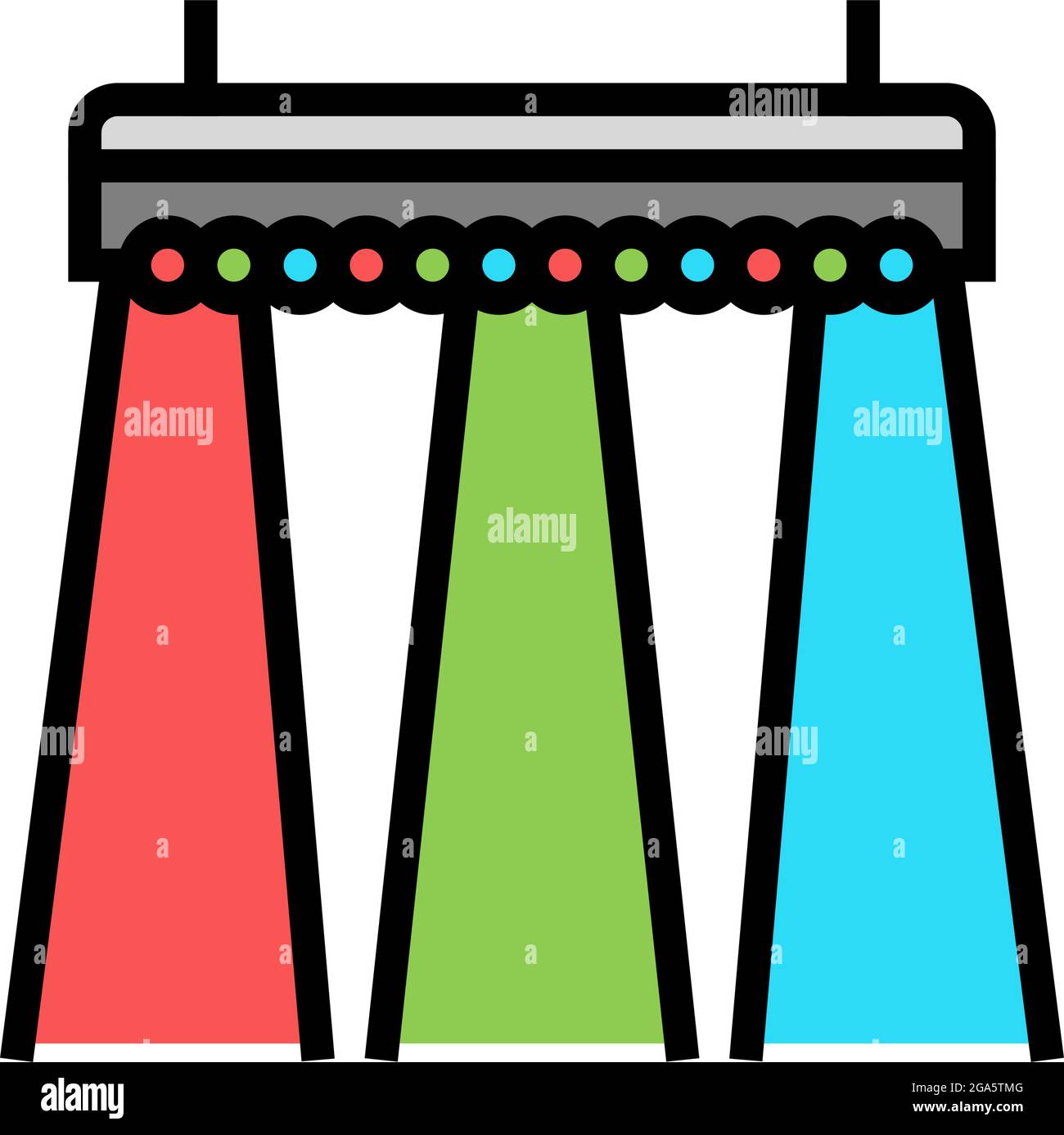 multicolored concert lighting color icon vector illustration Stock ...