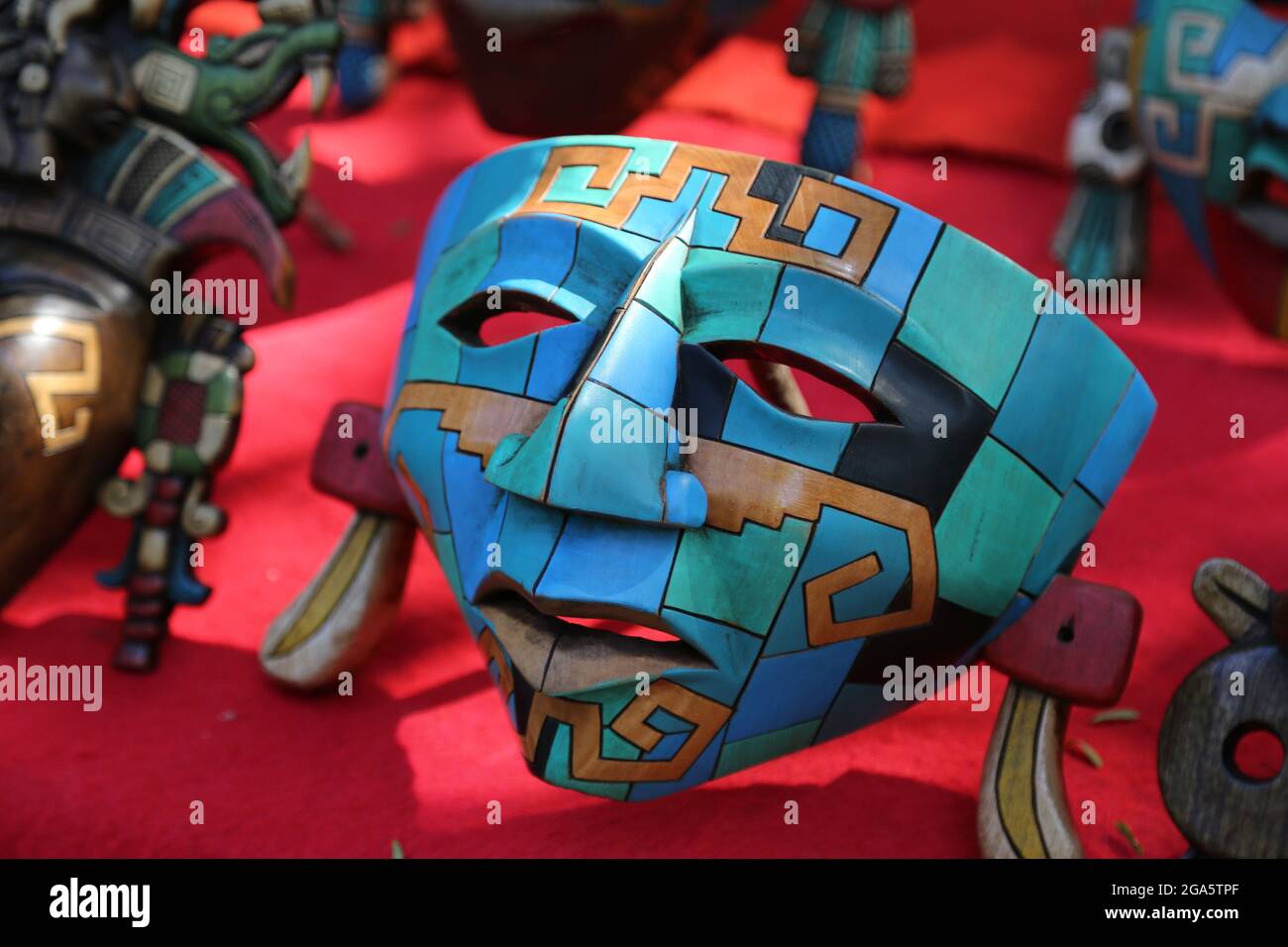 Copy of Mayan ritual mask, Mexico Stock Photo - Alamy