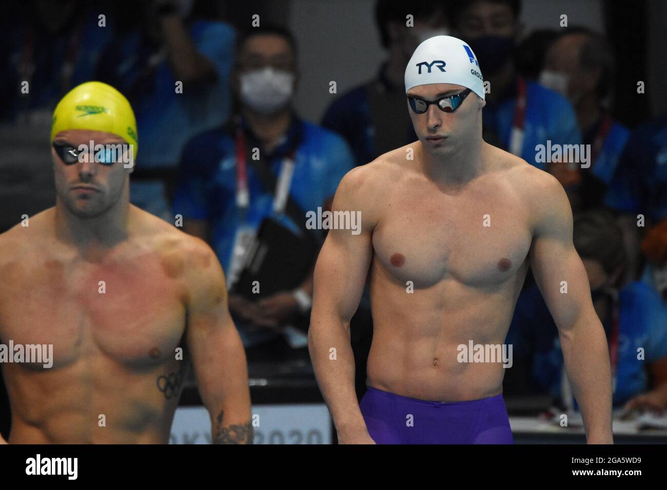 Maxime Grousset (FRA) competes on men's 100m freestyle final, during ...