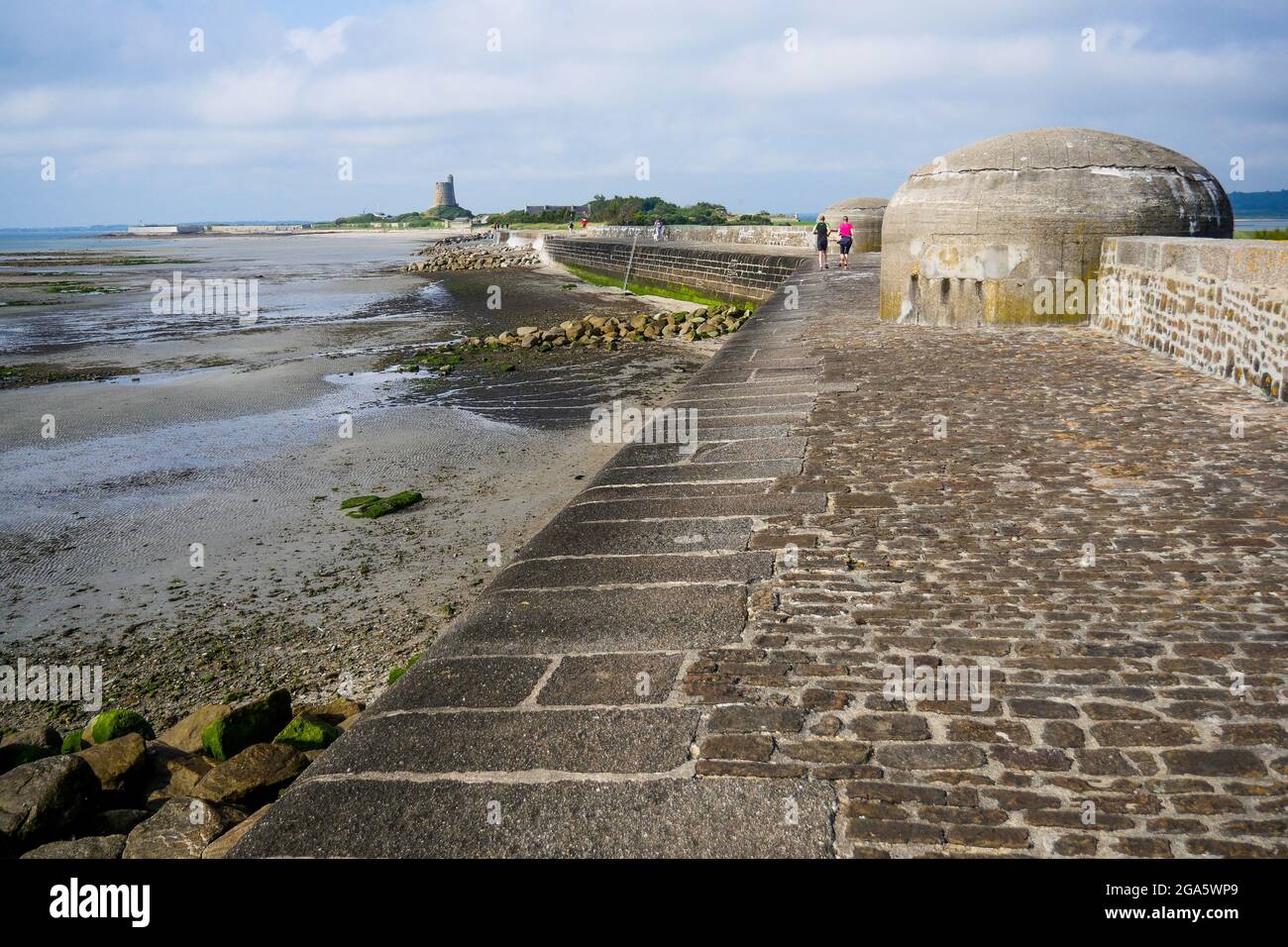 German WWII blockhaus, La Hougue jetty, Saint-Vaast La Hougue, Manche ...