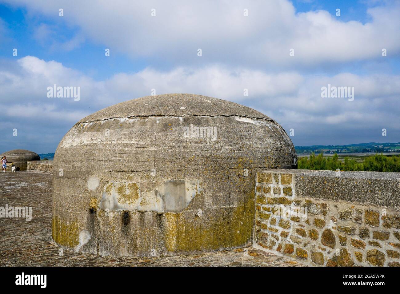 German WWII blockhaus, La Hougue jetty, Saint-Vaast La Hougue, Manche ...
