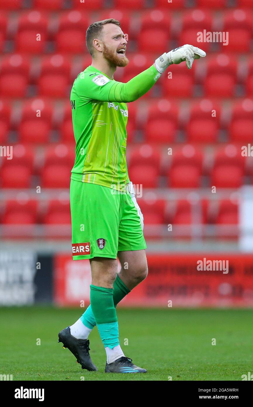 Rotherham United goalkeeper Viktor Johansson during the pre-season ...
