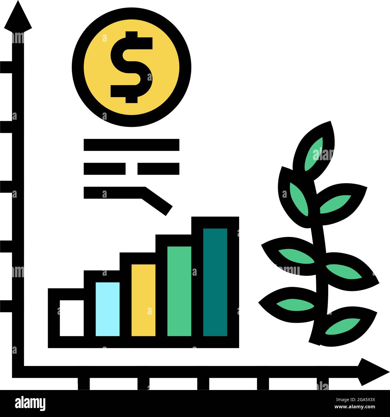 economics growth color icon vector illustration Stock Vector Image ...