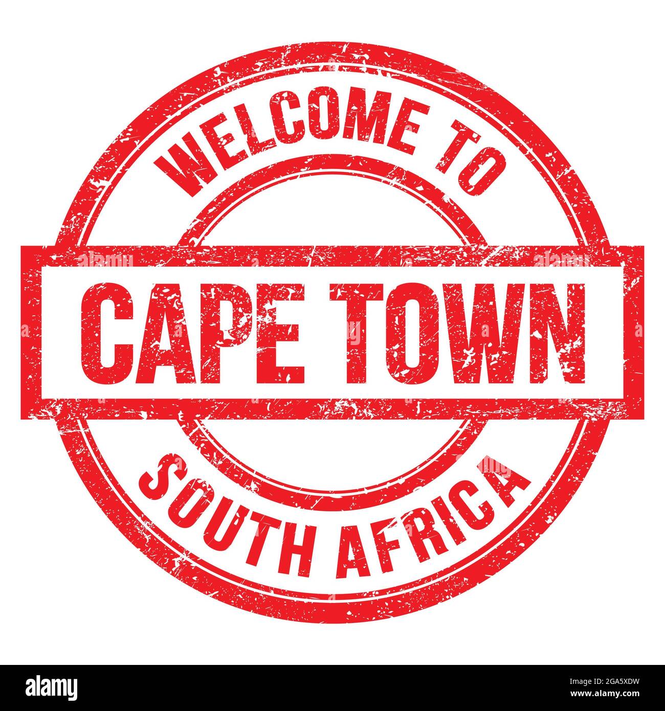 WELCOME TO CAPE TOWN - SOUTH AFRICA, words written on red round simple ...