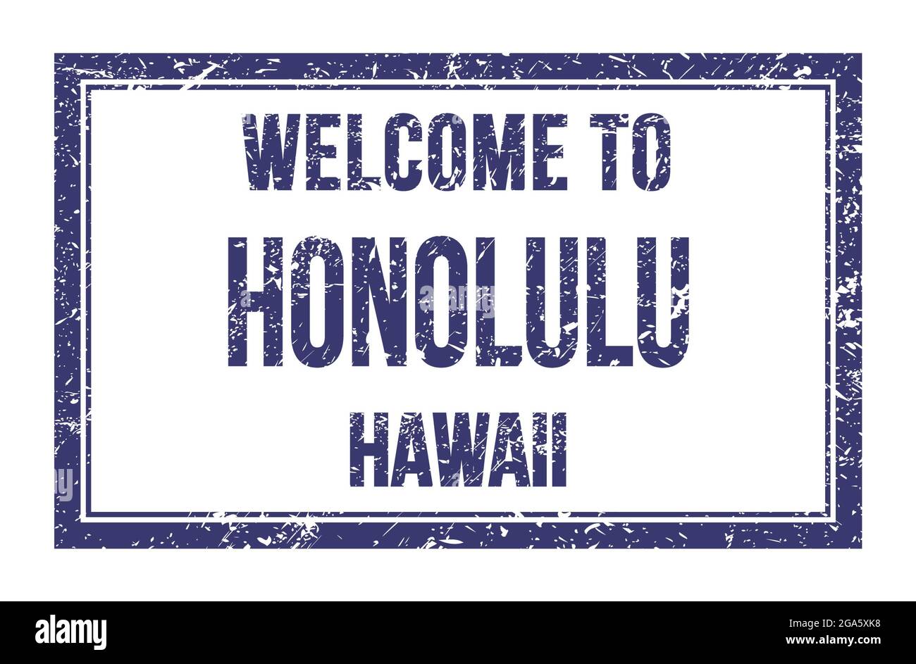 WELCOME TO HONOLULU - HAWAII, words written on blue rectangle post ...