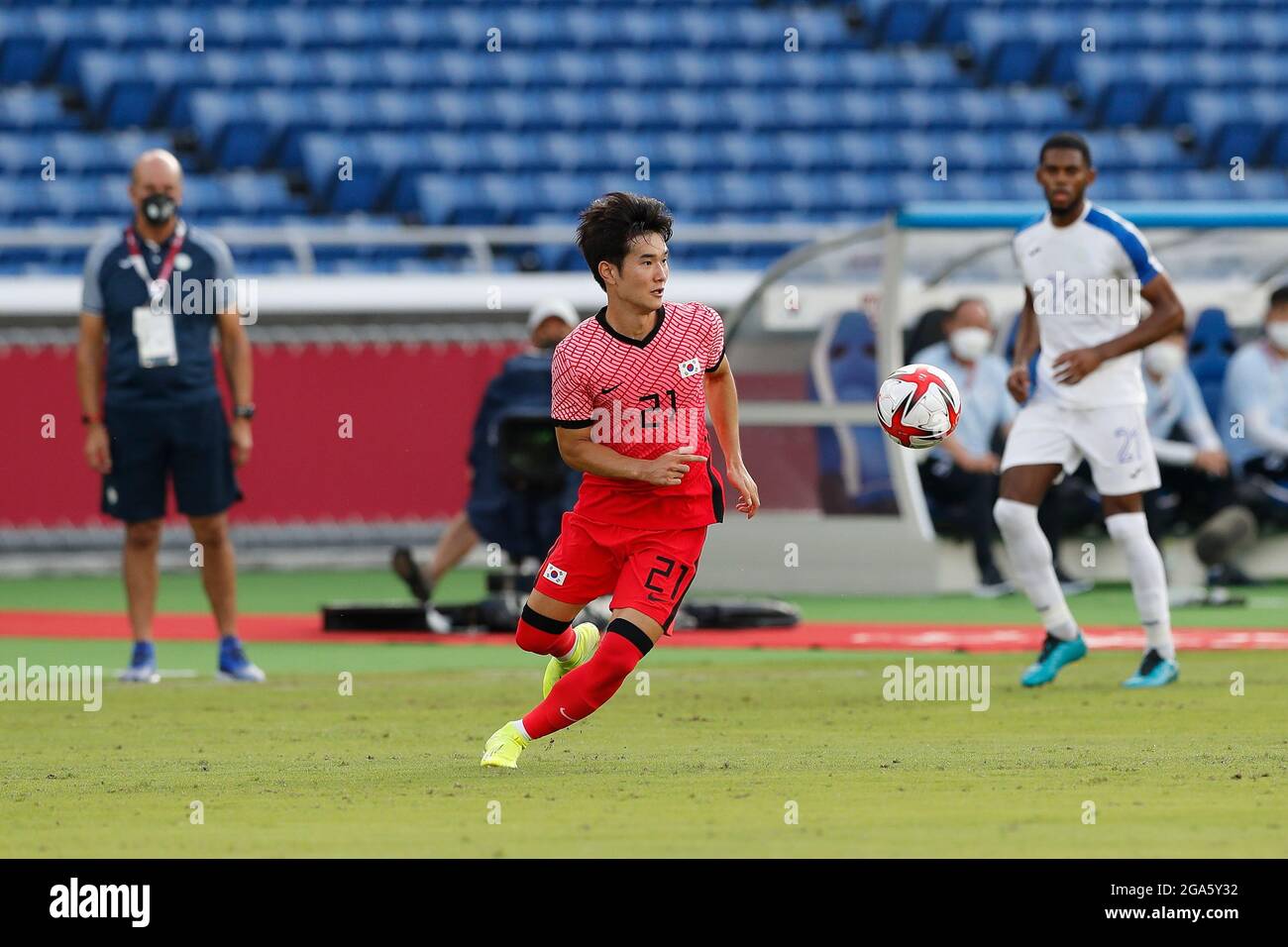 Yokohama, Japan. 28th July, 2021. Kim Jin-kyu (KOR) Football/Soccer ...
