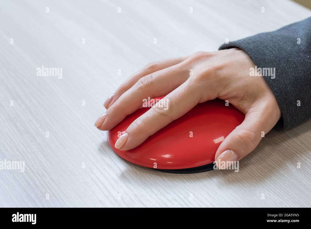 Woman with cerebral palsy working on a specialized wireless computer ...