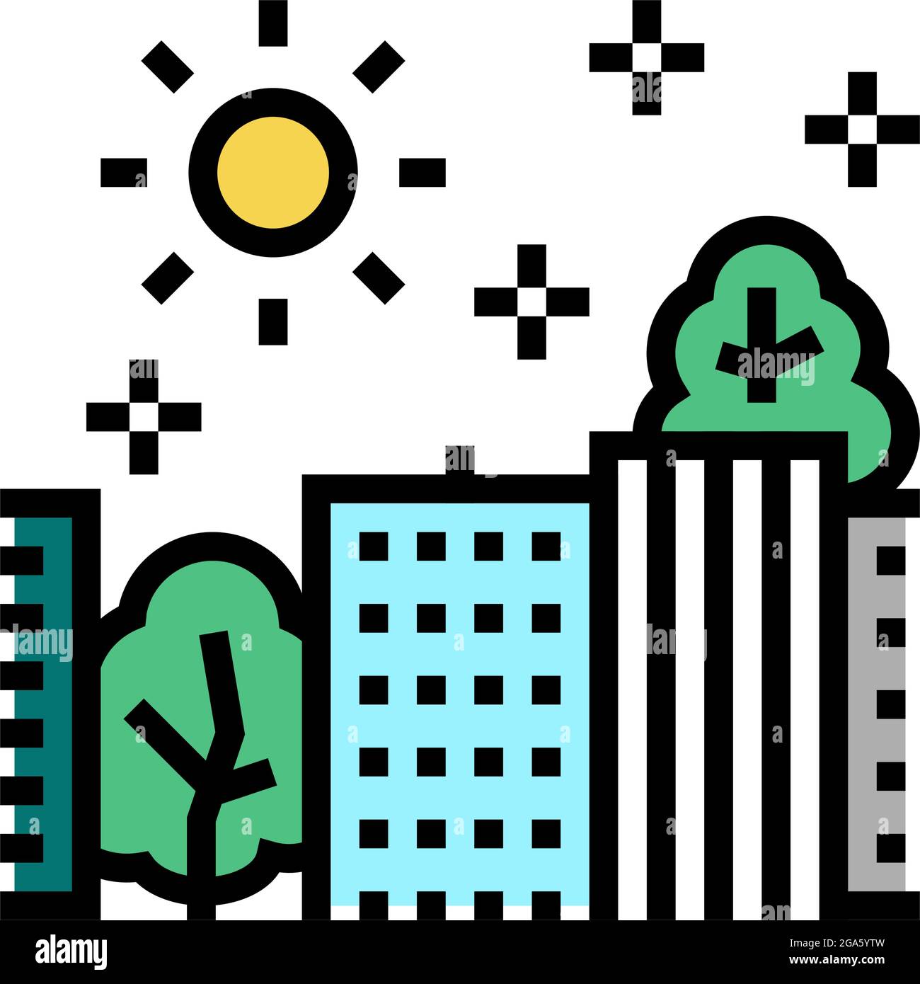 ecologically clean city color icon vector illustration Stock Vector ...