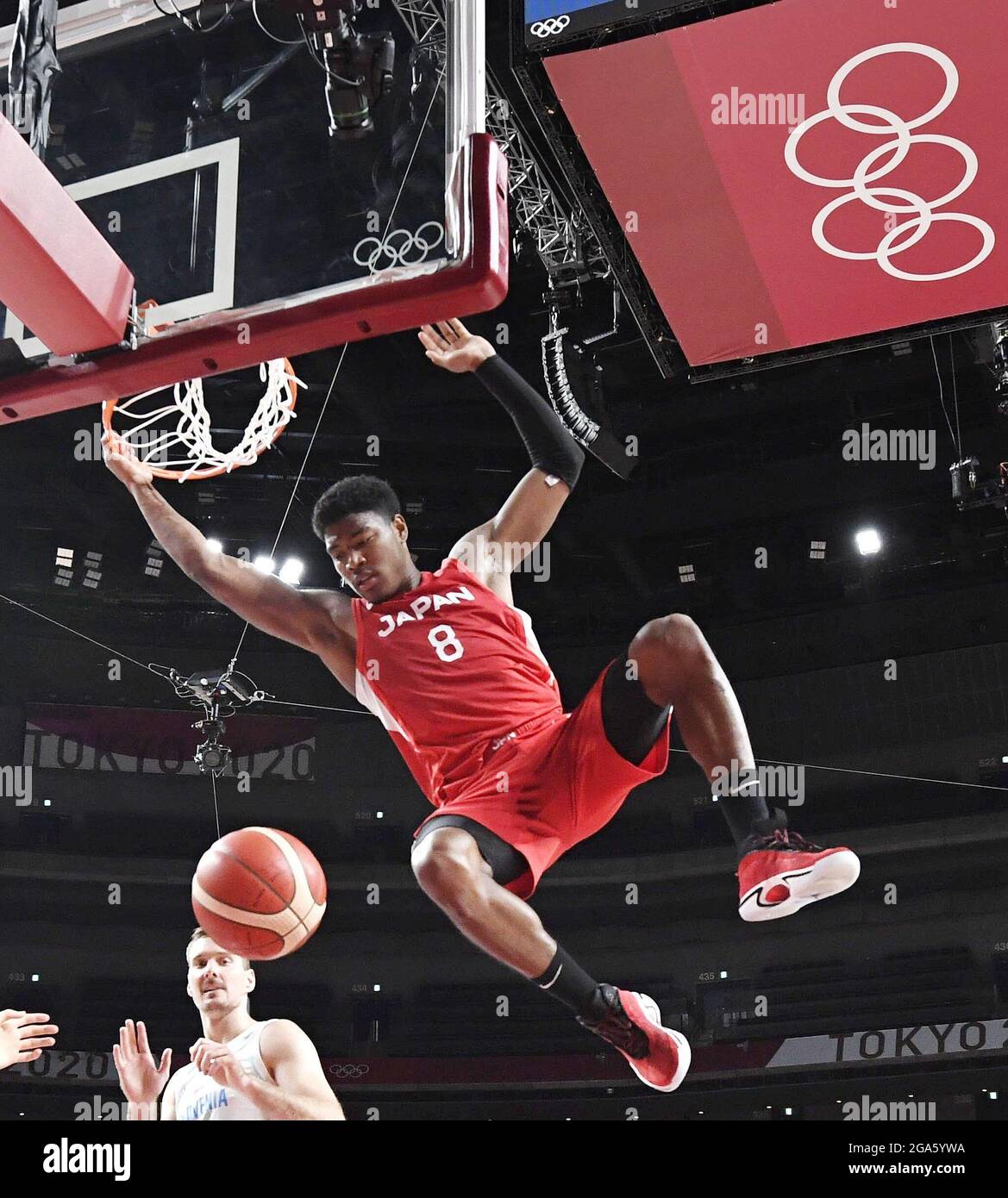 Rui Hachimura dunks the ball during the fourth quarter of Japan's ...
