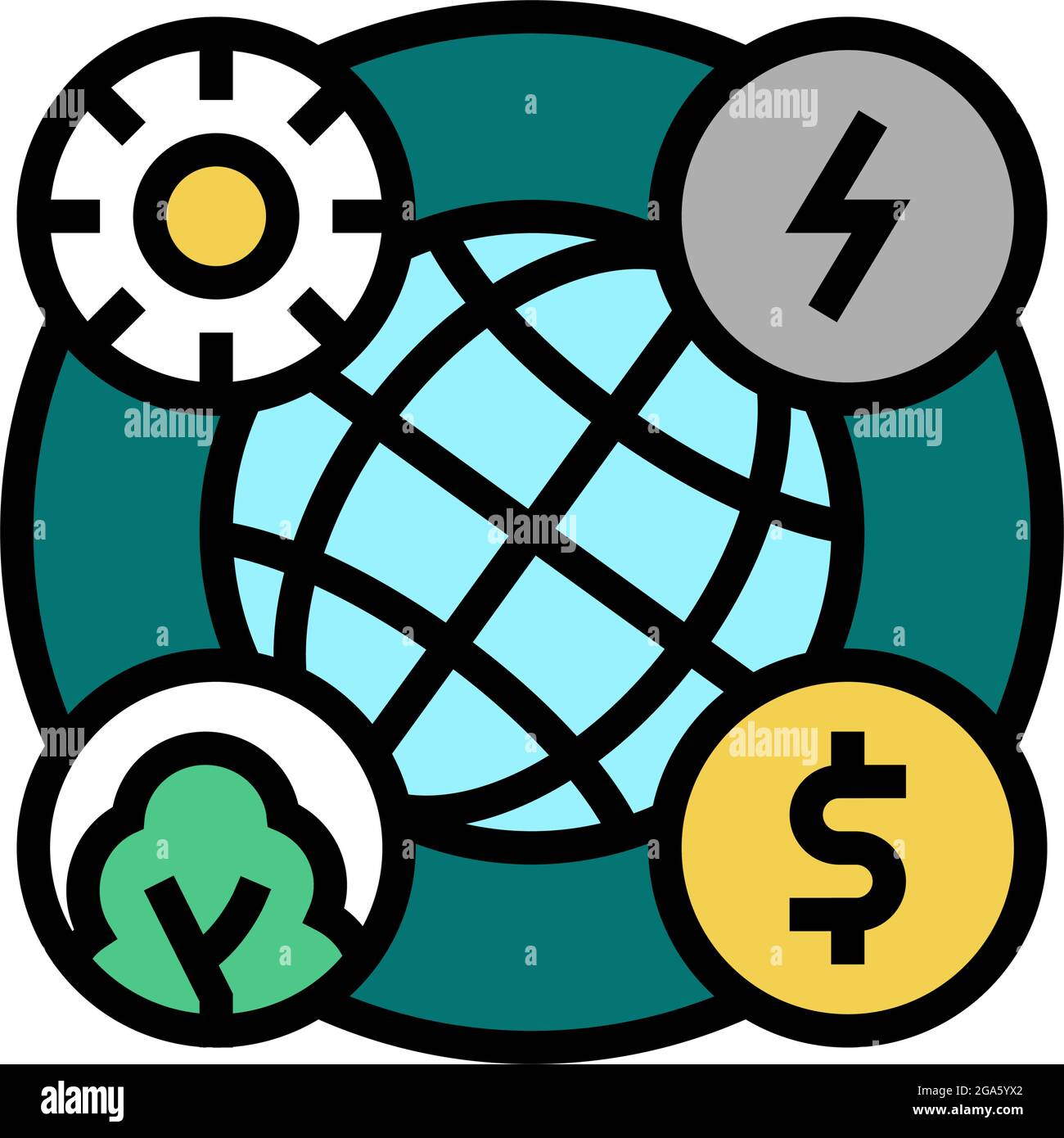 circular economy color icon vector illustration Stock Vector Image ...